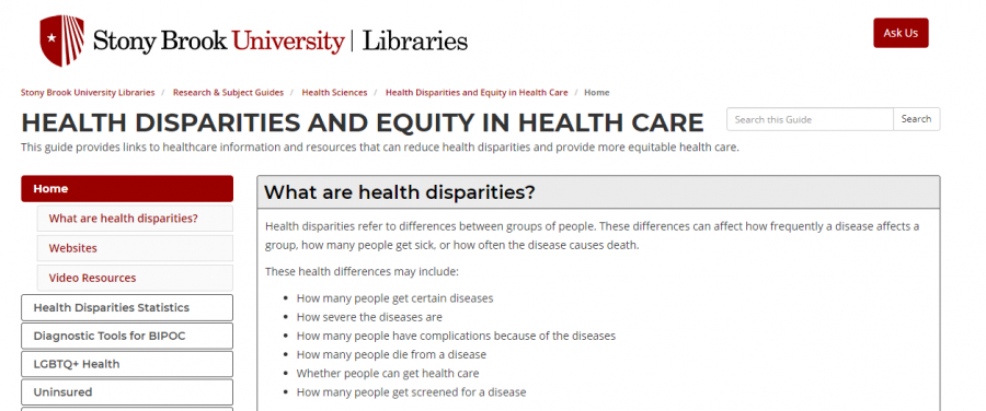 New Health Disparities Research Guide | Stony Brook University Libraries
